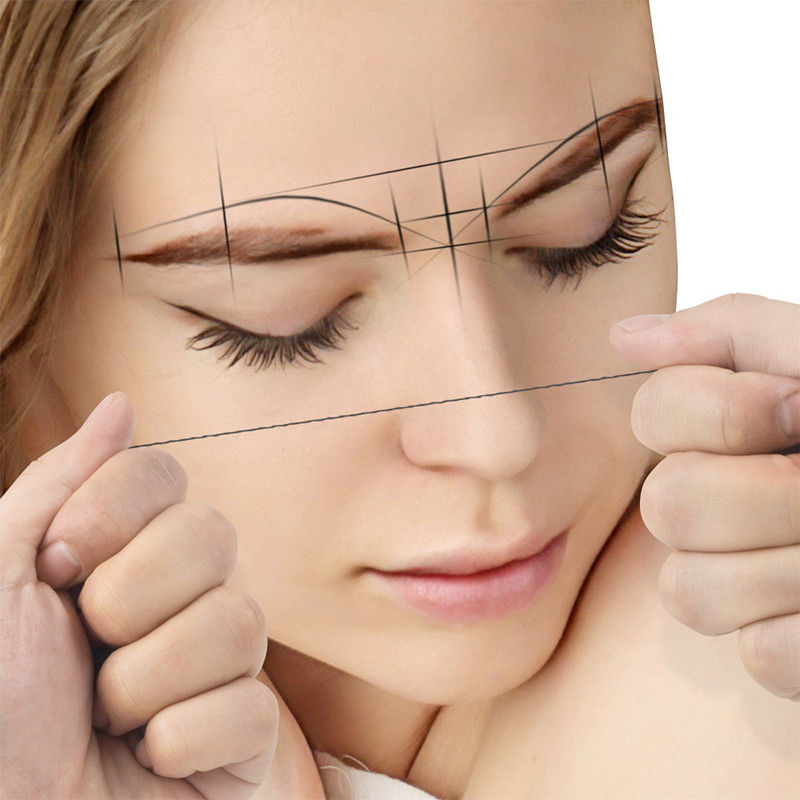 Black White Microblading Pre Inked Mapping String Thread Eyebrow Measure Positioning Tools