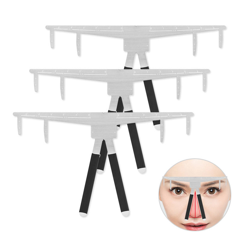 Light Weight Eyebrow Microblading Tool SS 3 Point Positioning Measuring ...