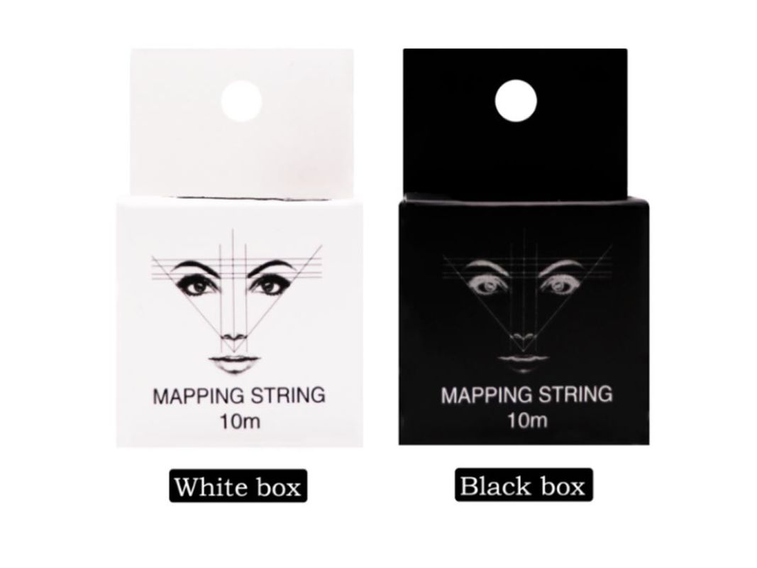 Black Cotton String Microblading Brow Pre Inked Mapping String Line