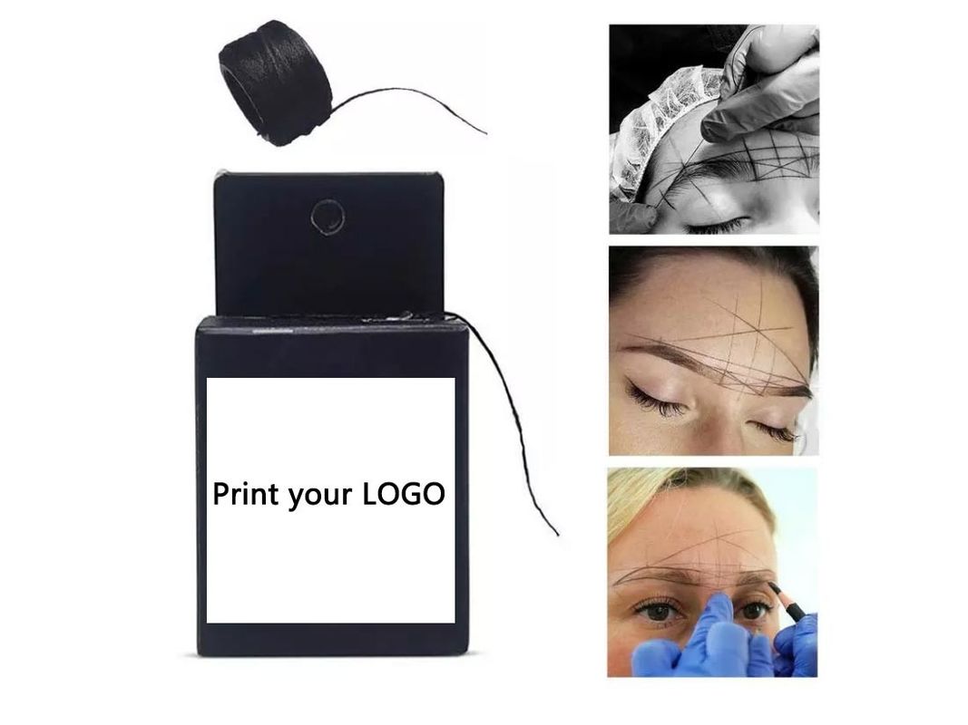 Black Cotton String Microblading Brow Pre Inked Mapping String Line